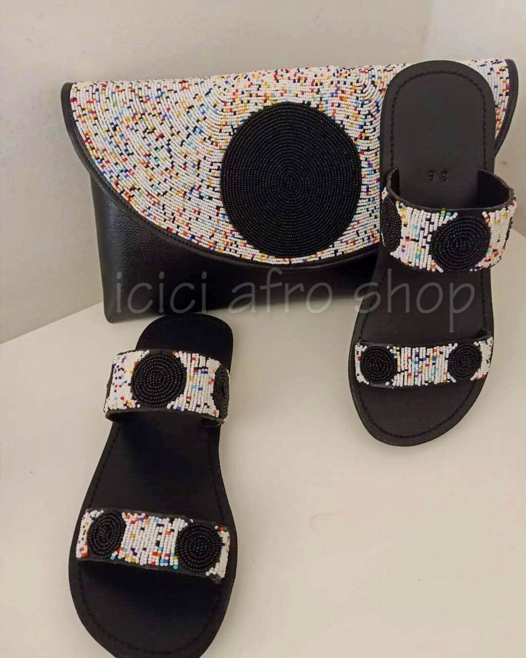 Matching 1 Beaded Clutch 1 Pair Sandas Sandal Size : 41 EU / Size 9 US ...