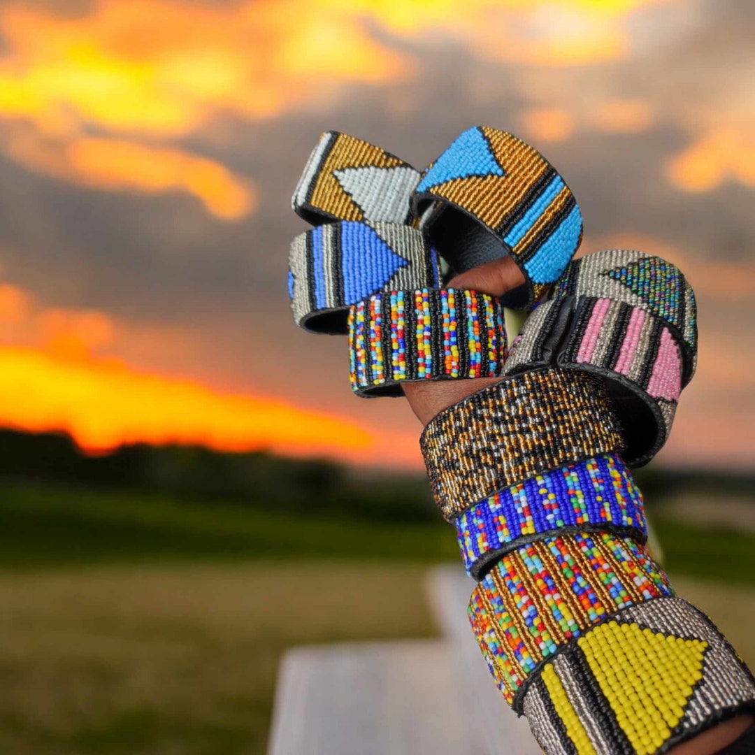 10 Chunky Beaded Bangles Maasai Jewelry, Masai Bracelet, Masai Jewelry ...