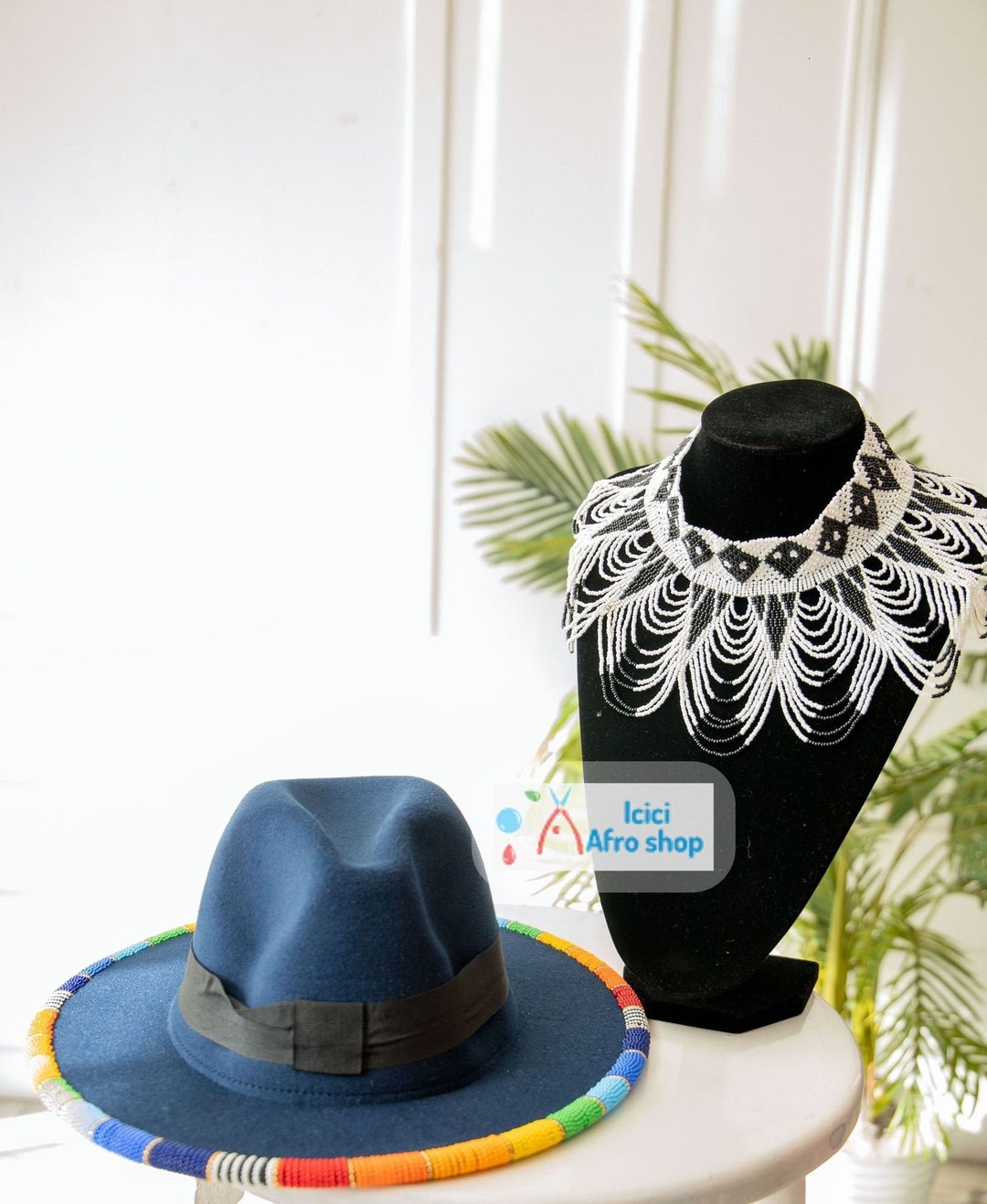 Matching Set Fedora & Jewelry Set Hand Beaded Fedora Hats Fedora ...