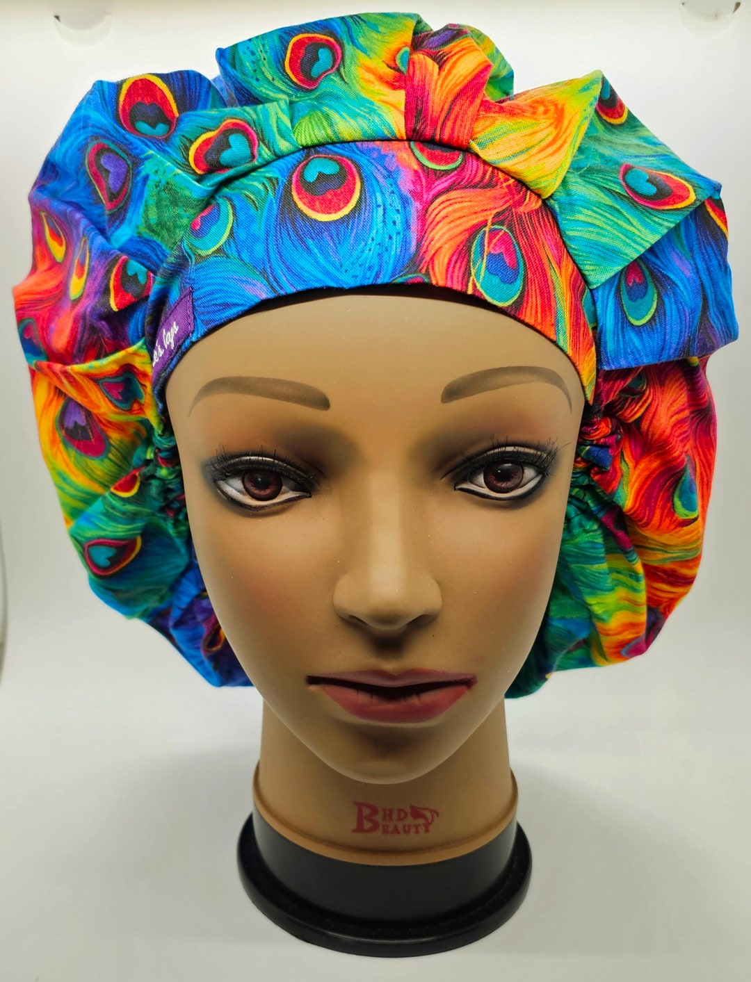 Colorful Peacock, Bouffant Style Cap - Etsy