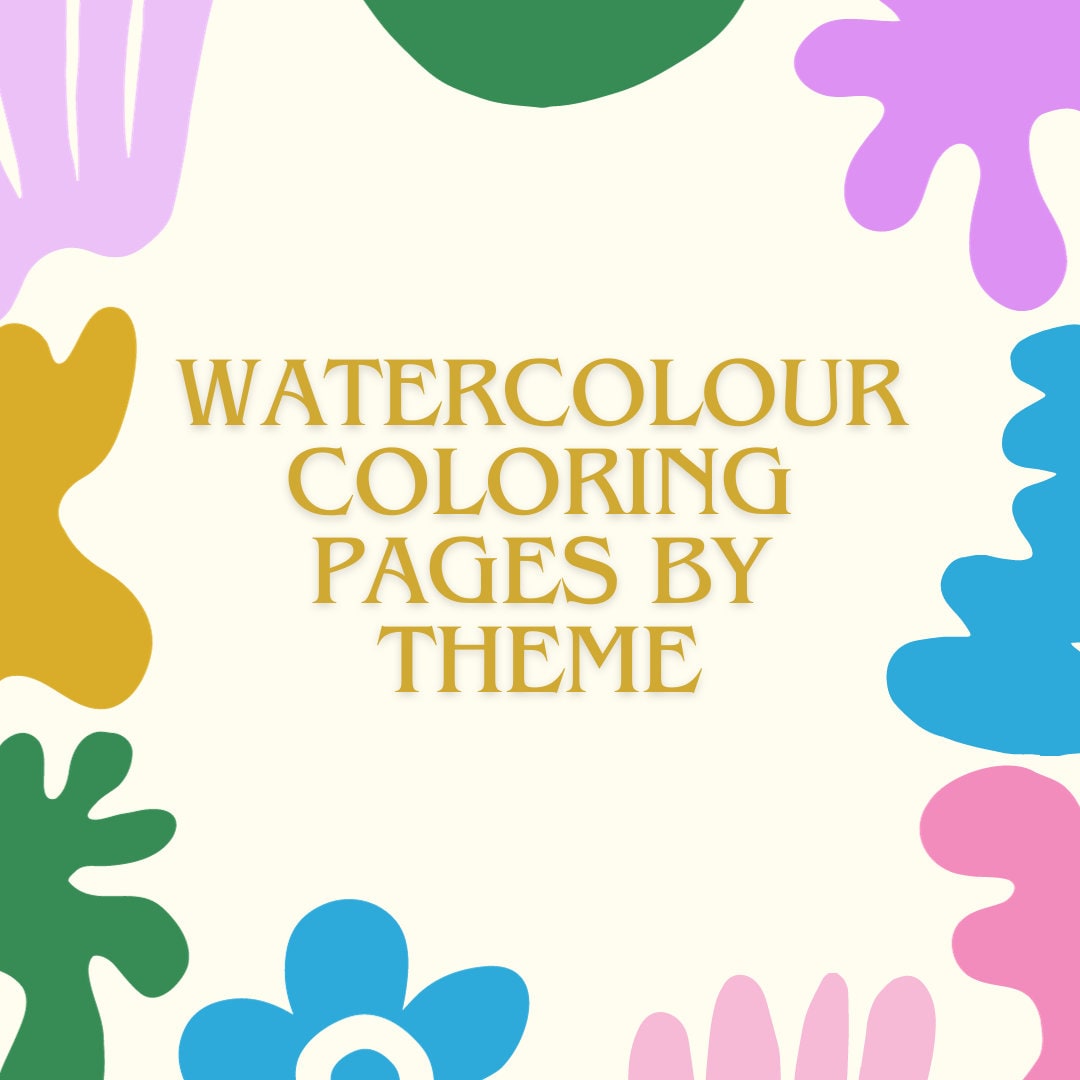 Printed Watercolour Colouring Pages - Printed on Watercolour Paper ...