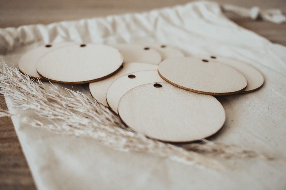 Wooden Circle Logo and Gift Tag Discs - Etsy