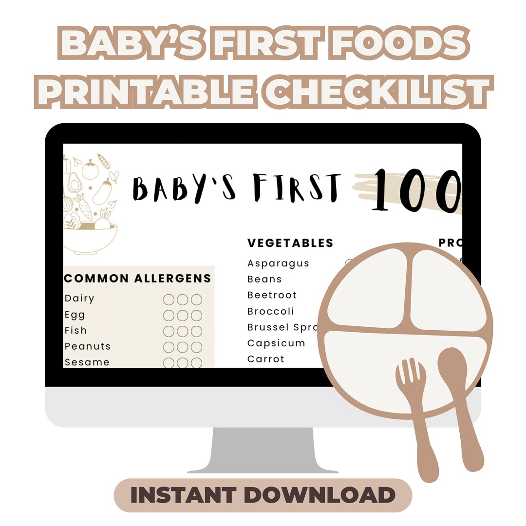 Baby’s First 100 Foods Printable Checklist - Etsy