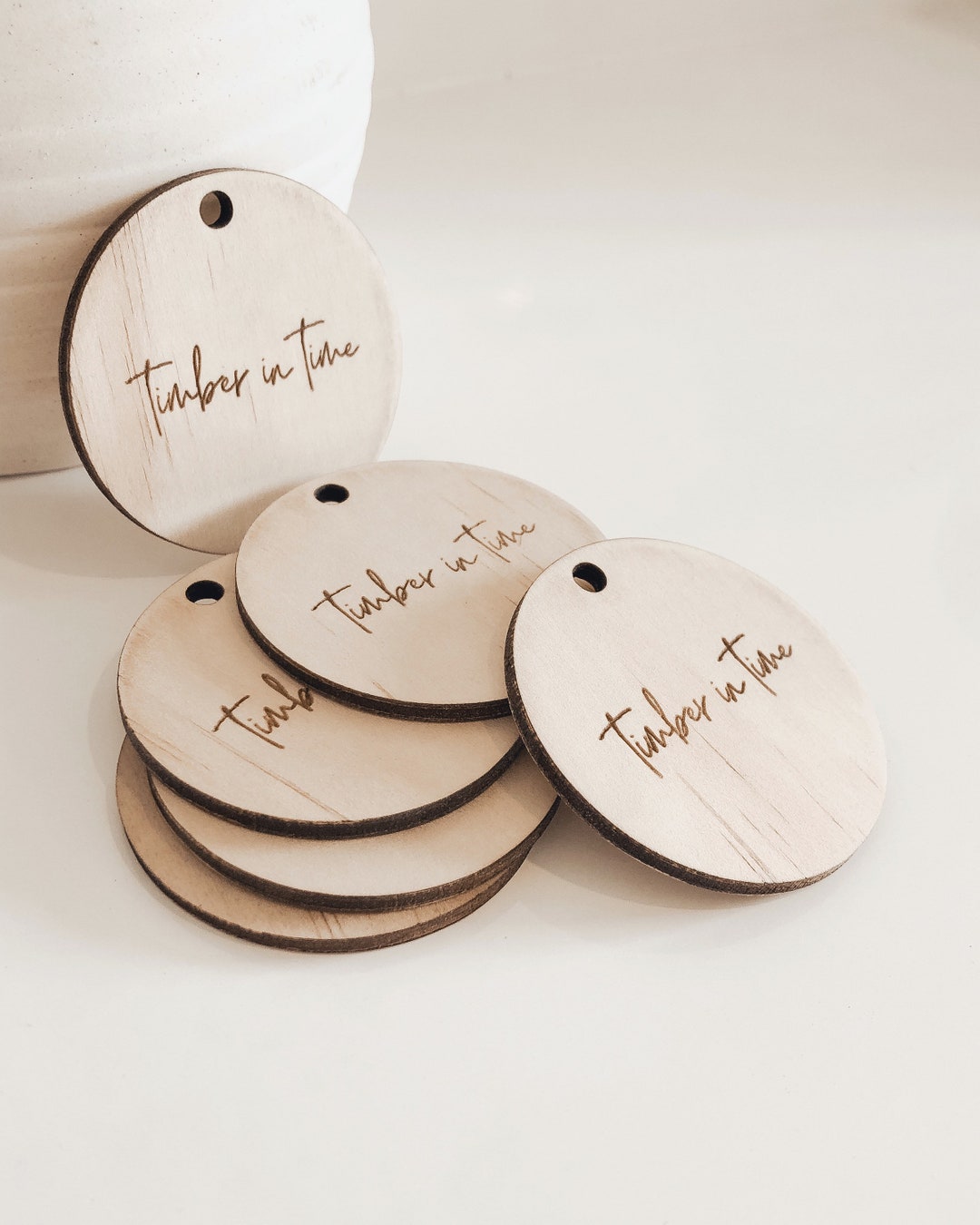 Wooden Circle Logo and Gift Tag Discs - Etsy