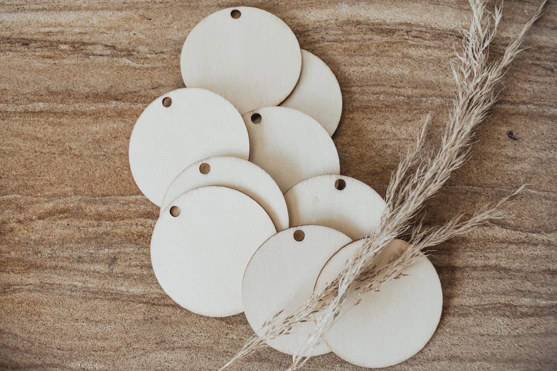 Wooden Circle Logo and Gift Tag Discs | Etsy