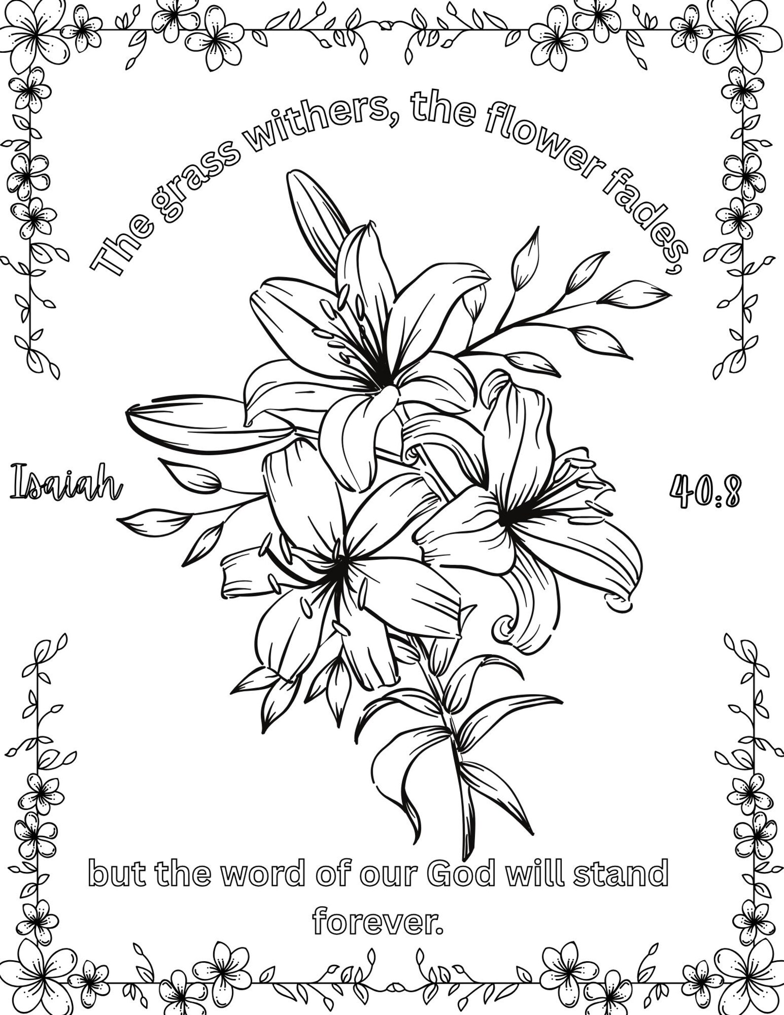 5 Bible Verse Coloring Sheets for Adults and Kids - Etsy