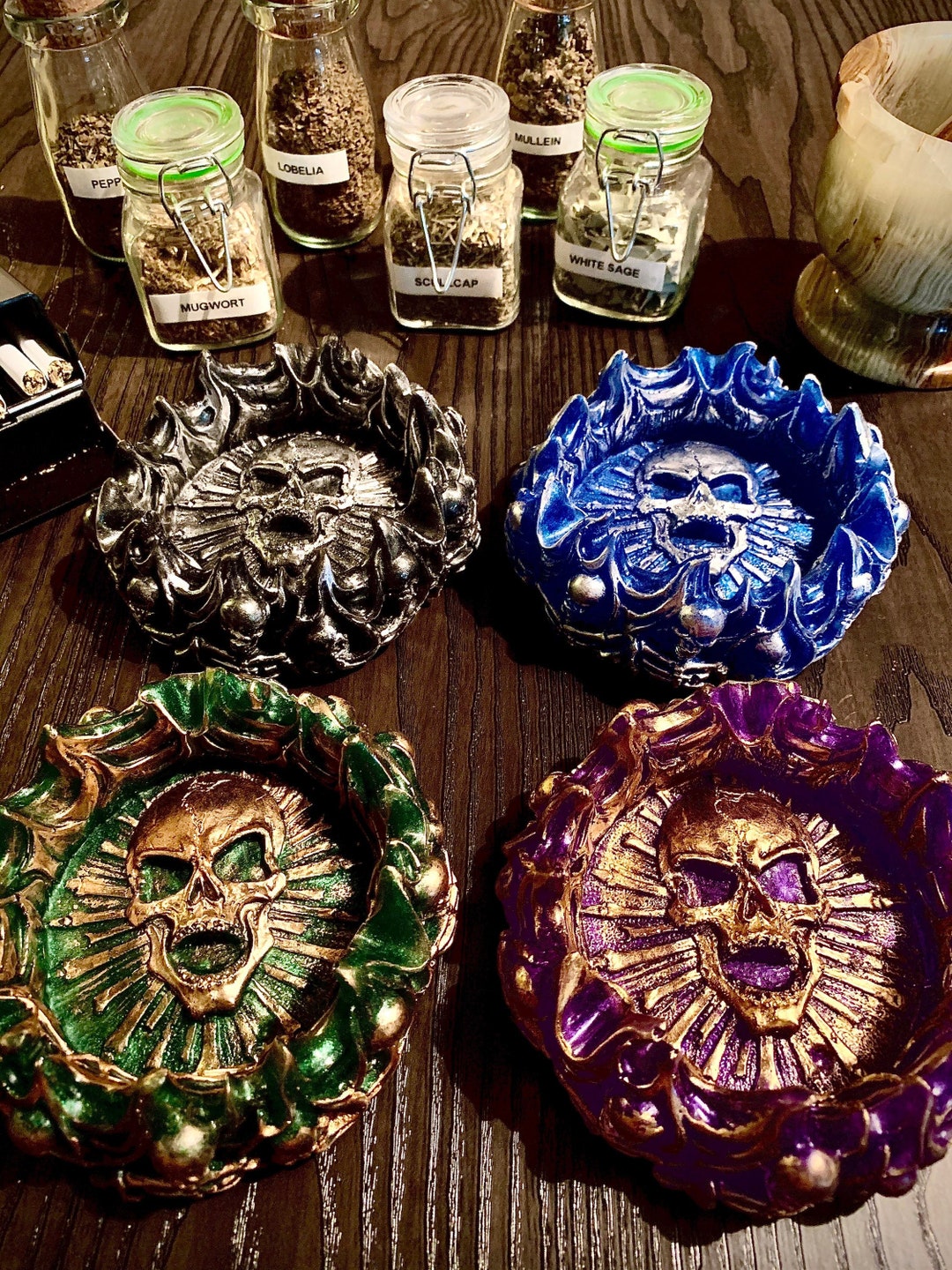 Skull Dish With Metallic Accent - Etsy