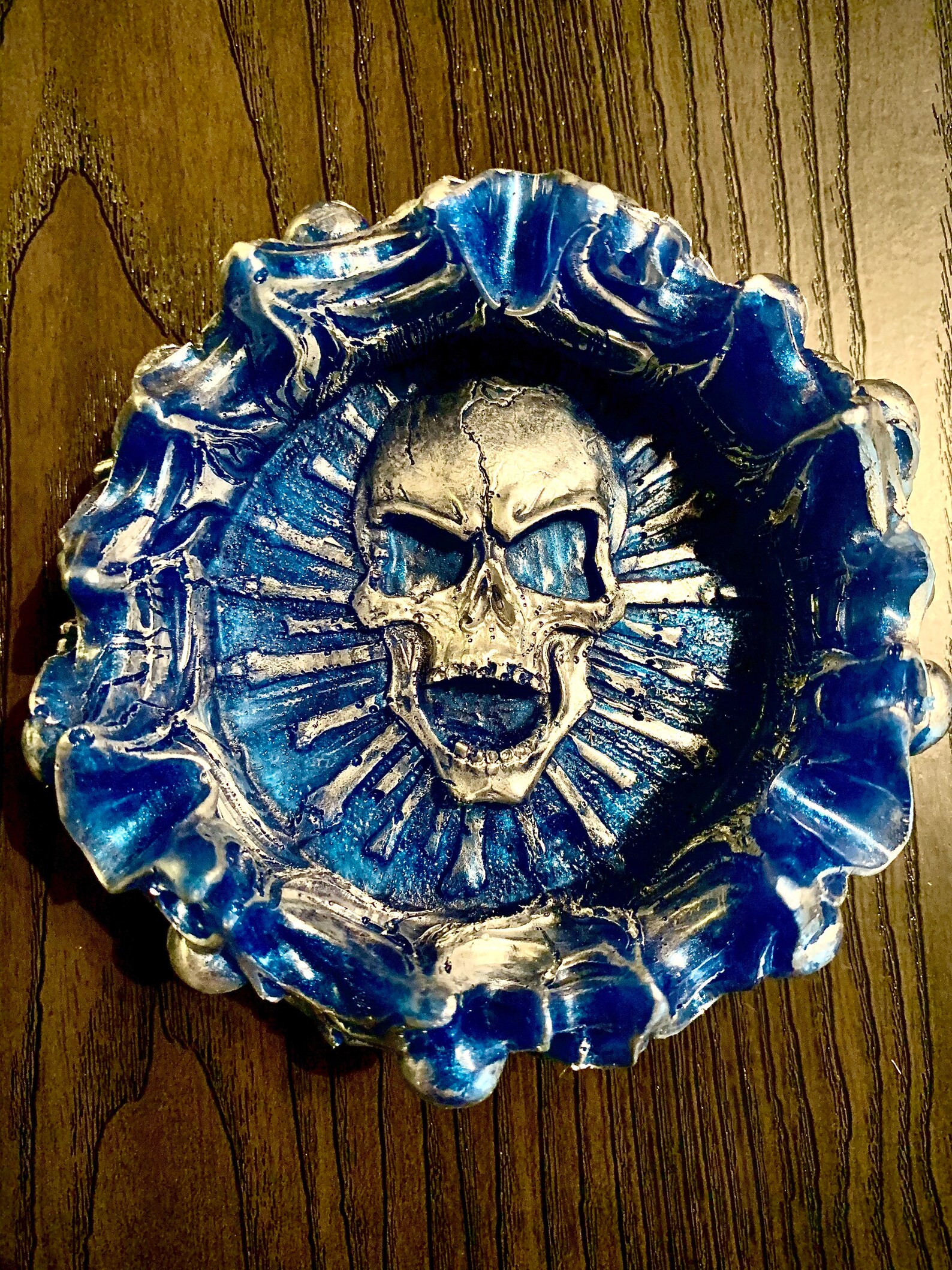 Skull Dish with Metallic Accent | Etsy