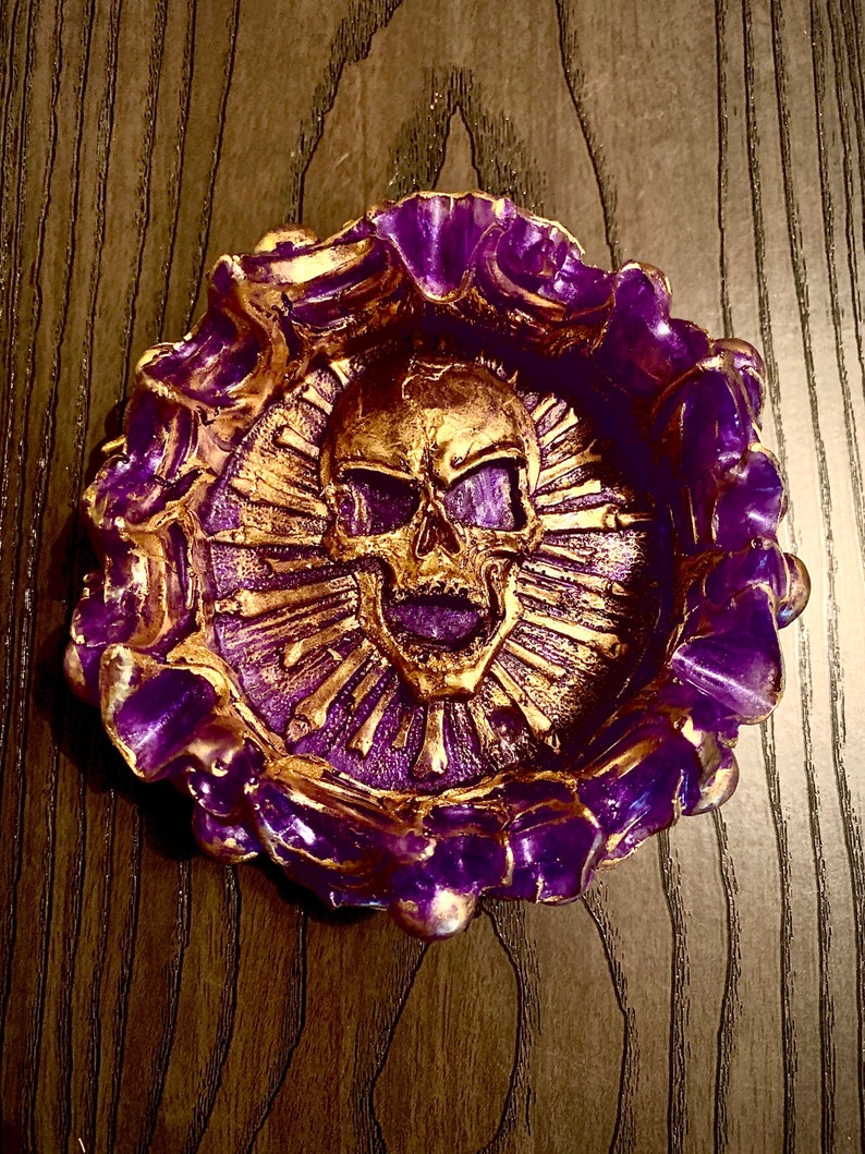 Skull Dish with Metallic Accent | Etsy