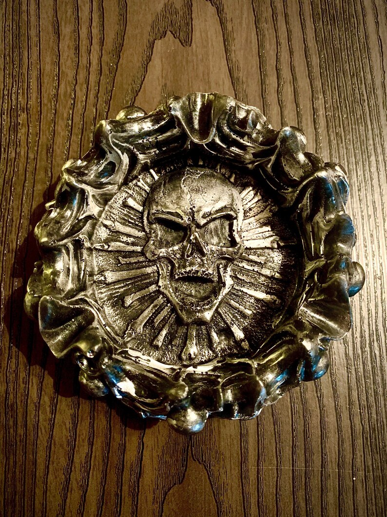 Skull Dish with Metallic Accent | Etsy