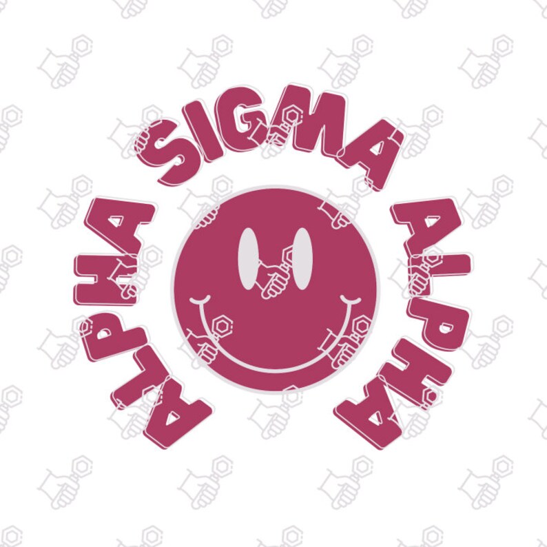 Alpha Sigma Alpha Smiley Face - Etsy