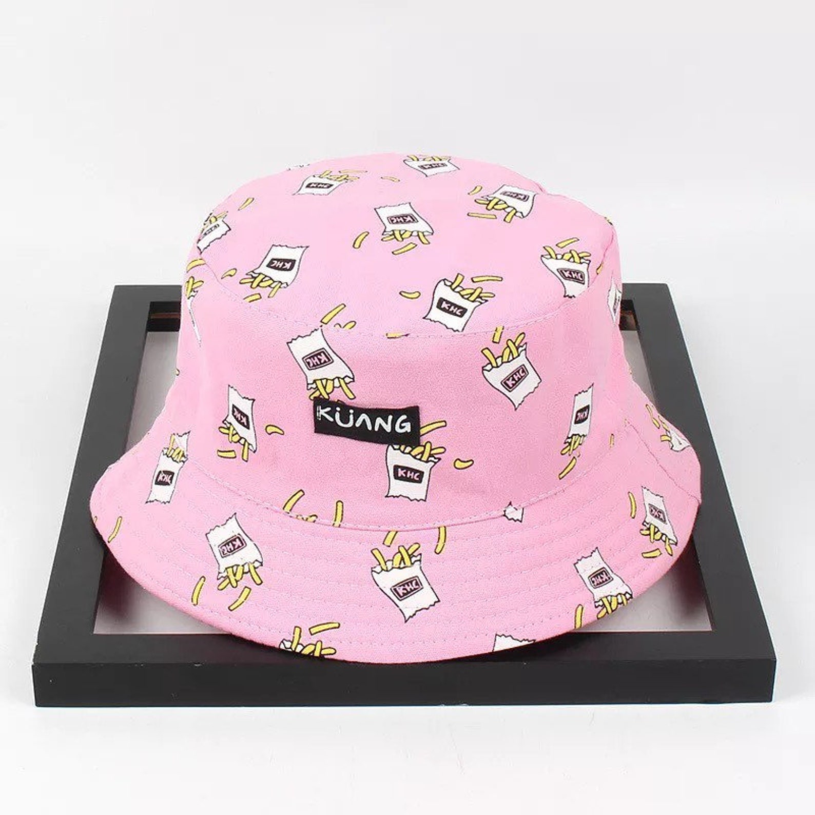 Pink Chips/Fries Bucket Hat Fast food Junk food All over | Etsy