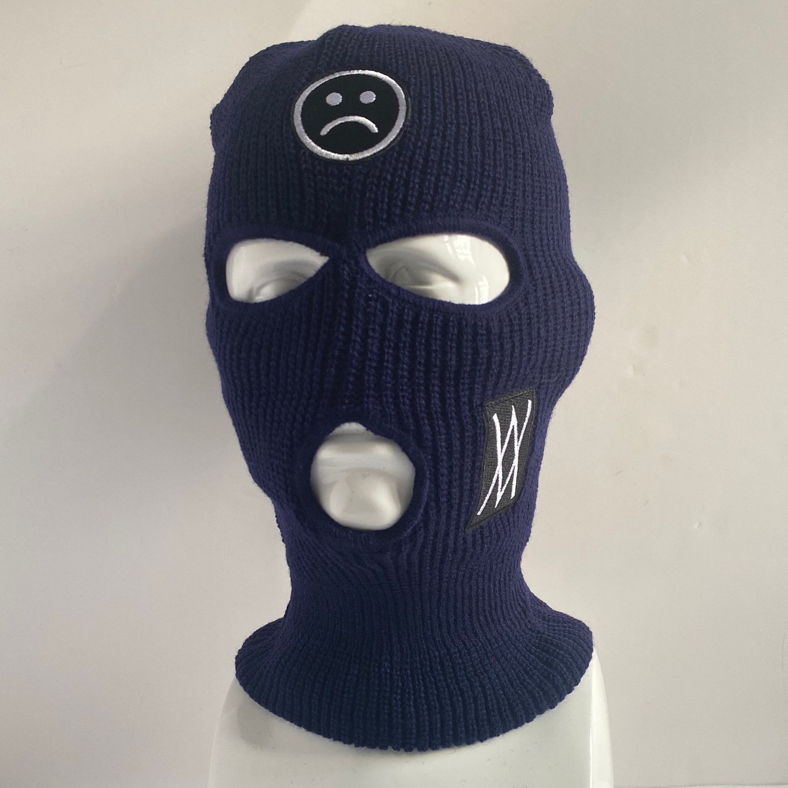 Embroidered 3 Hole Ski Mask Knitted Balaclava Snood | Etsy