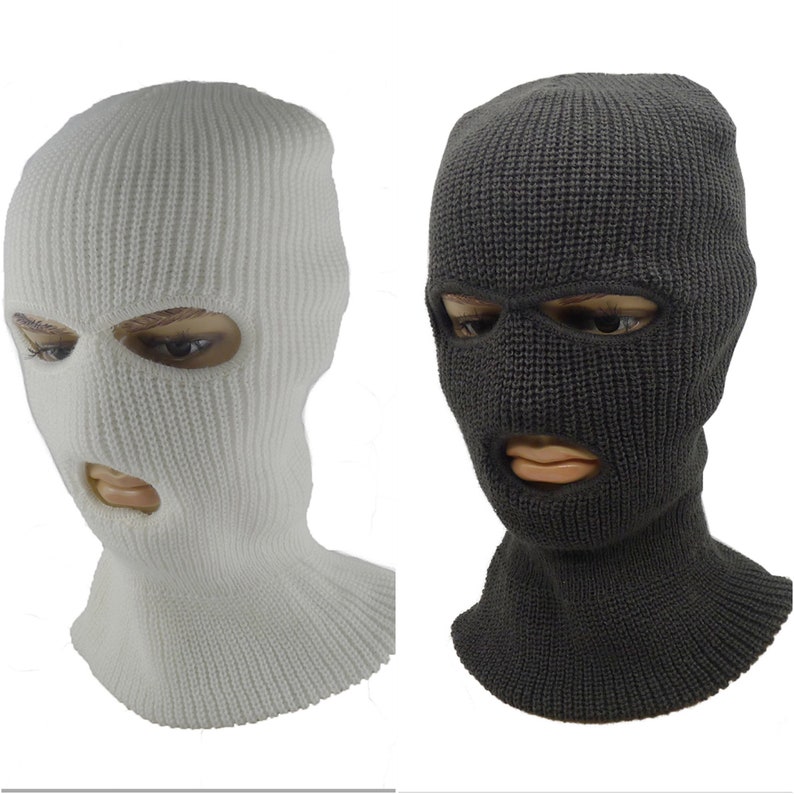 3 Hole Ski Mask Knitted Balaclava Snood Wooly Hat | Etsy