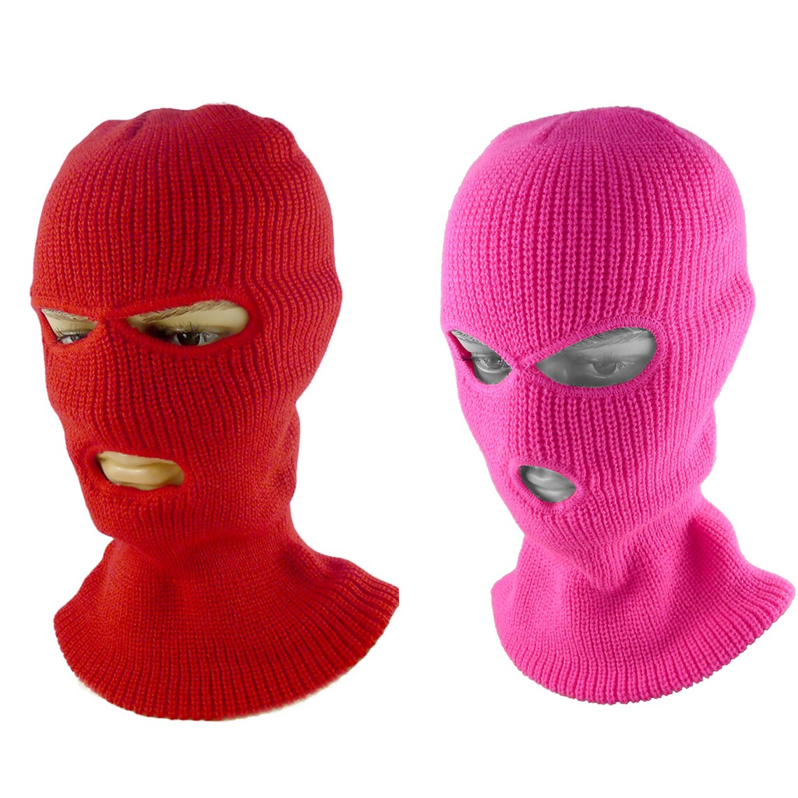3 Hole Ski Mask Knitted Balaclava Snood Wooly Hat | Etsy
