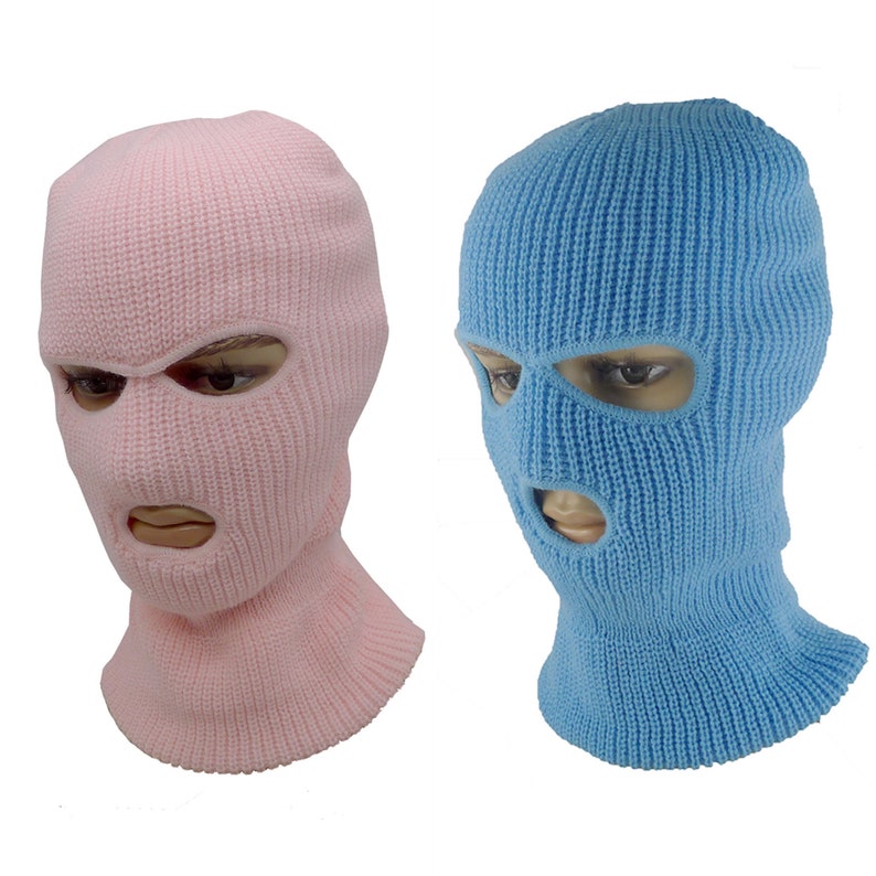 3 Hole Ski Mask Knitted Balaclava Snood Wooly Hat | Etsy