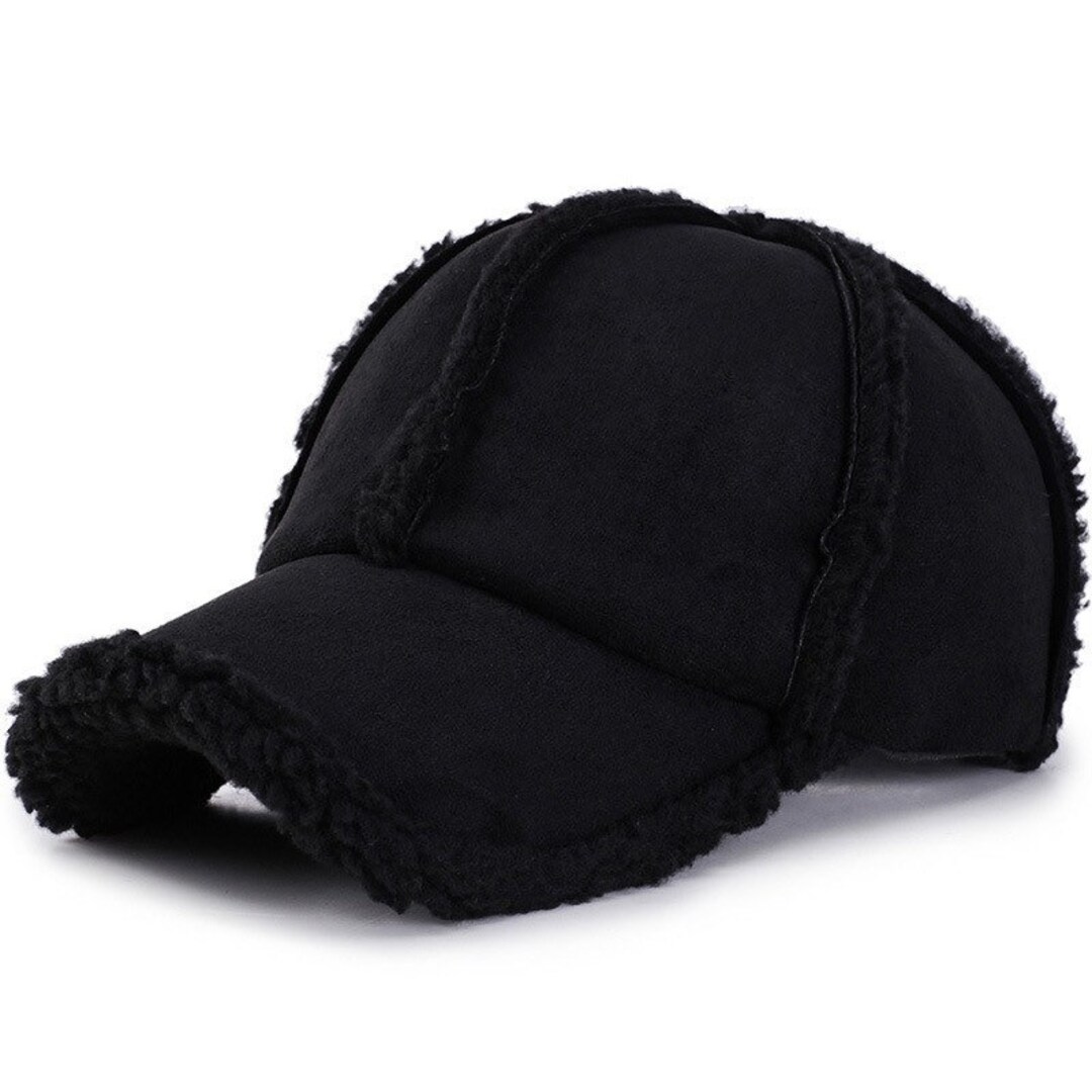 Solid Faux Sherpa Cap Fuzzy Material Dad Hat Baseball Cap Fuzzy Sassy ...