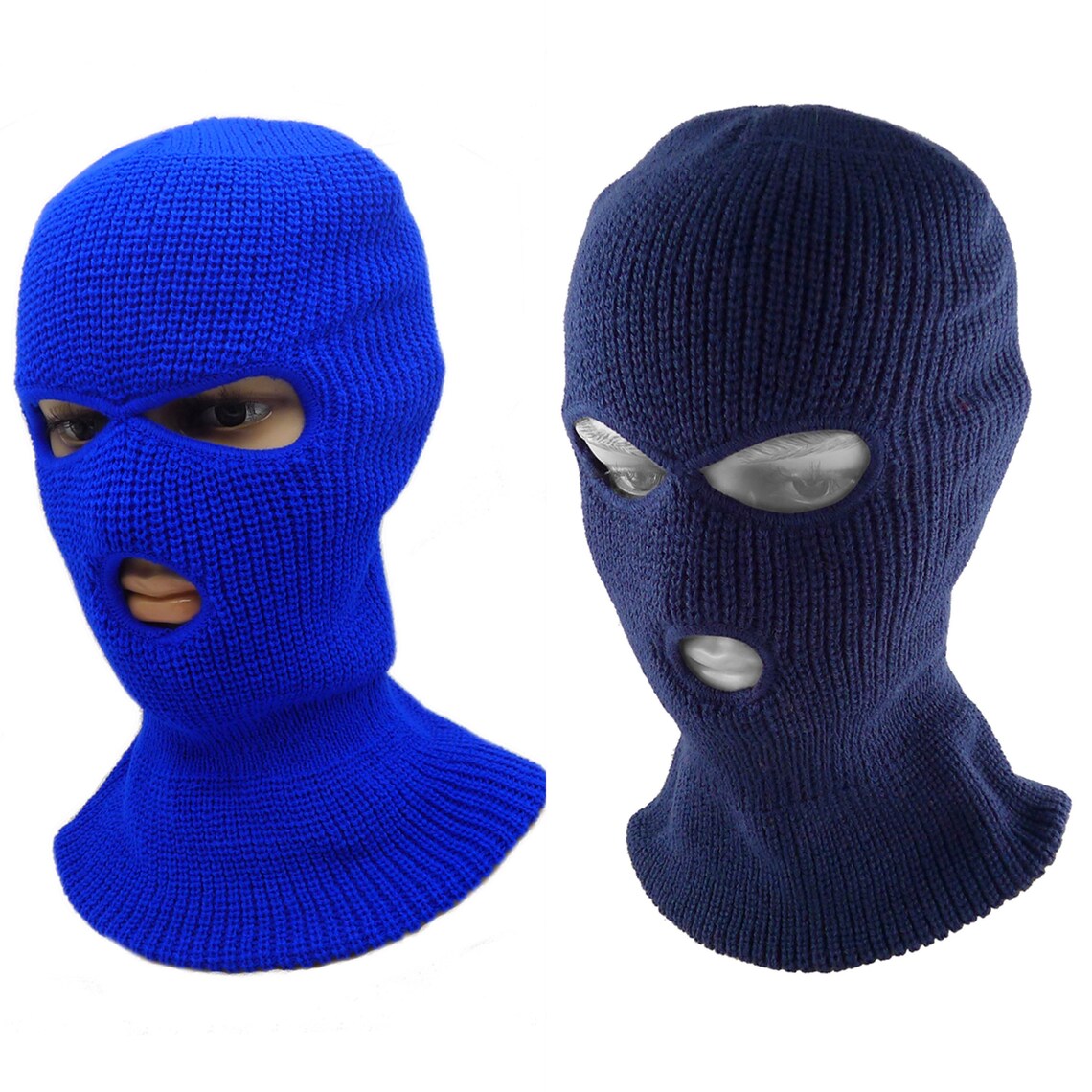 3 Hole Ski Mask Knitted Balaclava Snood Wooly Hat - Etsy