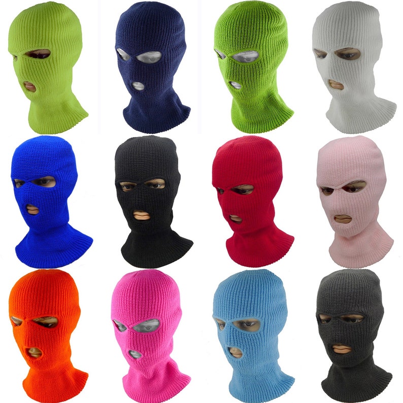 3 Hole Ski Mask Knitted Balaclava Snood Wooly Hat | Etsy