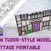 Mini Tudor Cottage Paper Model Printable - Color and Assemble - Etsy