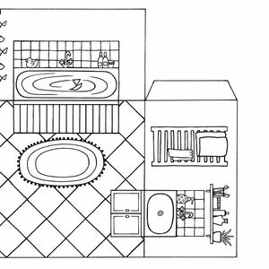 Pop-up Paper Dollshouse Diorama Bathroom - Printable Coloring Craft - Etsy