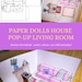 Pop-up Paper Dollshouse Lounge Printable Colouring Craft With Couch and ...