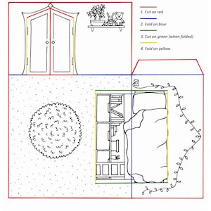 Pop-up Paper Dolls House Diorama Bedroom Printable Craft - With Bed and ...