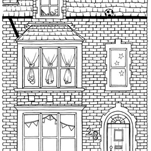 BUNDLE of 4 Victorian Terrace House Exterior Coloring Pages - Instant ...