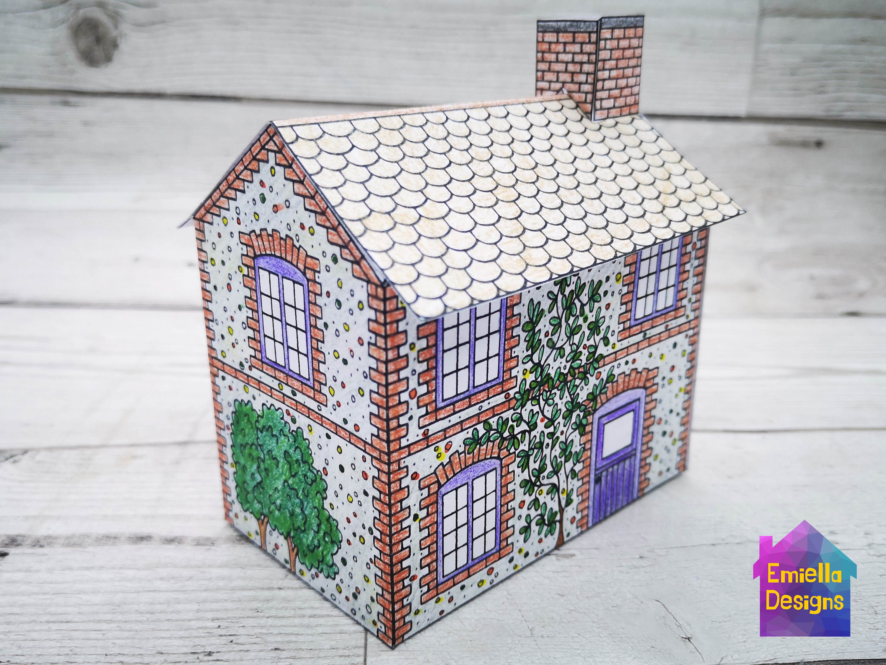 Mini Cottage Model to Print and Color Flint and Brick Norfolk Cottage ...