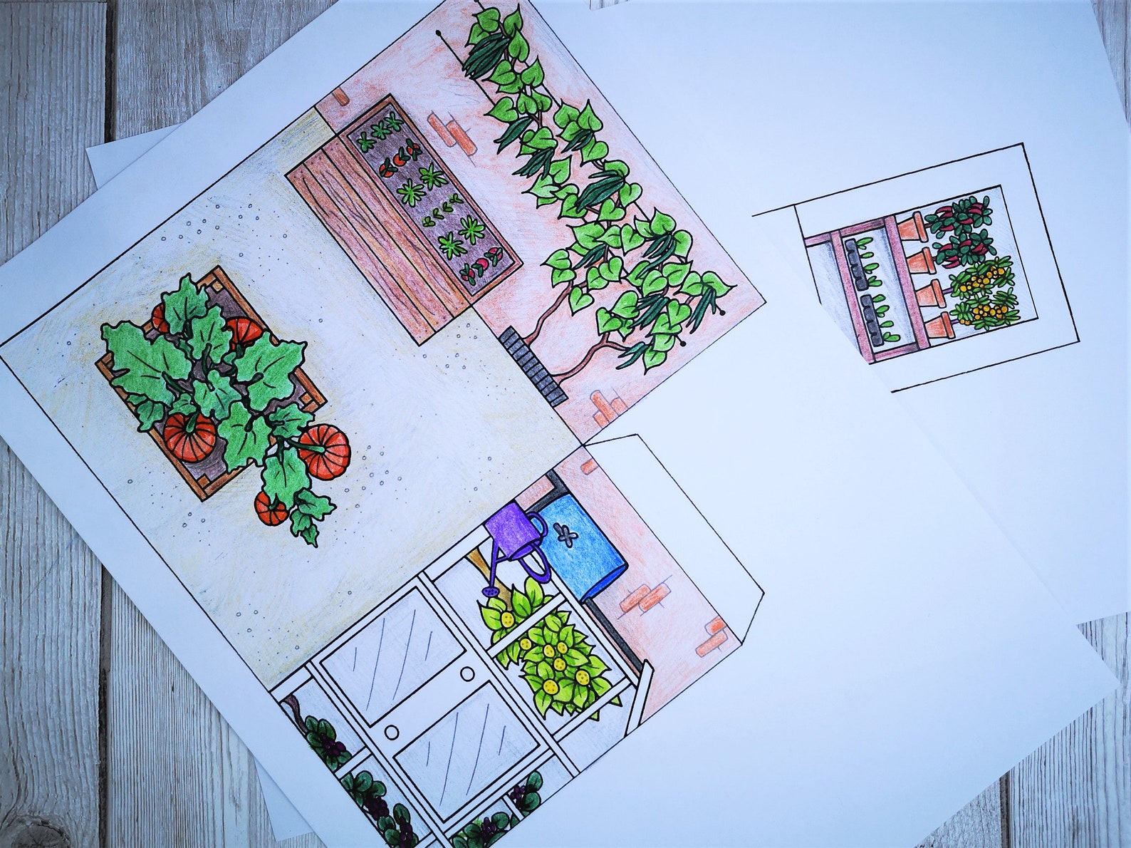 Printable Mini Walled Vegetable Garden Diorama - Dollshouse Kids Craft ...