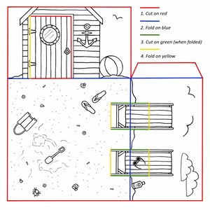 Mini Printable Beach / Seaside Diorama Kids Craft - With Beach Hut and ...