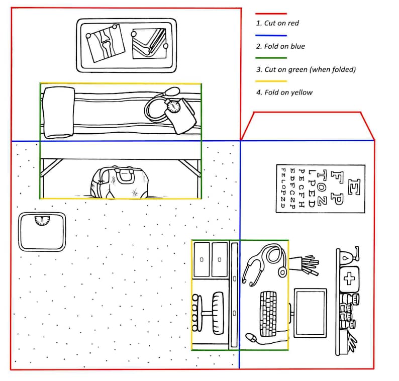 Printable Mini Doctors Surgery / Office Pretend Play Dollshouse Paper ...