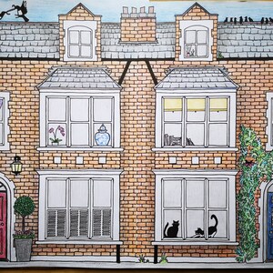 BUNDLE of 4 Victorian Terrace House Exterior Coloring Pages - Instant ...