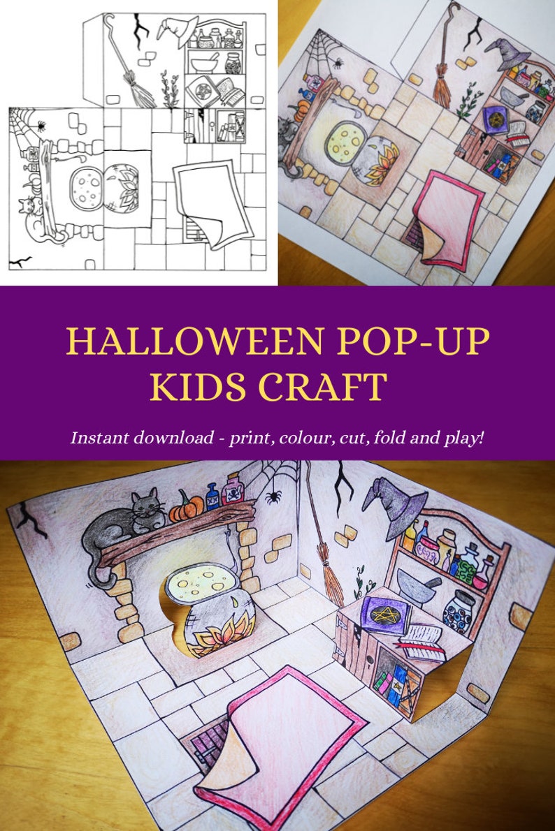 Halloween Craft Pop-up Witches House - Etsy
