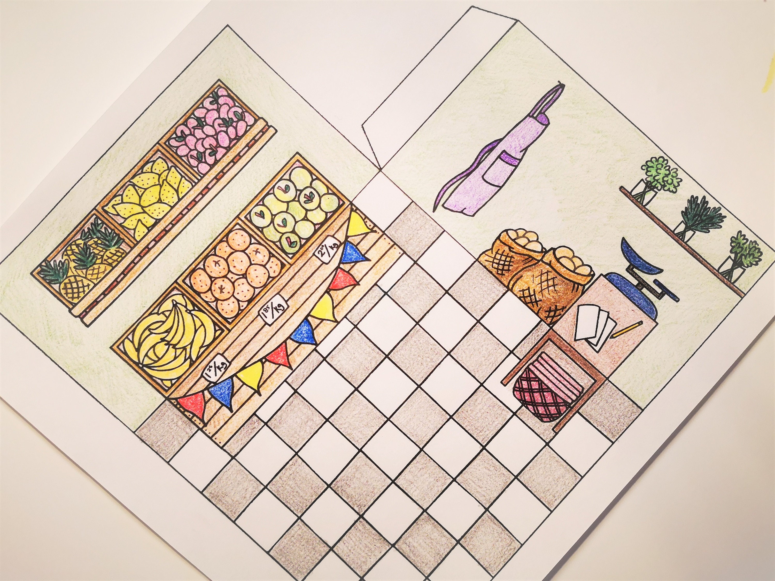 Paper Pop-up Grocers / Grocery Store Dolls House Printable Color, Cut ...