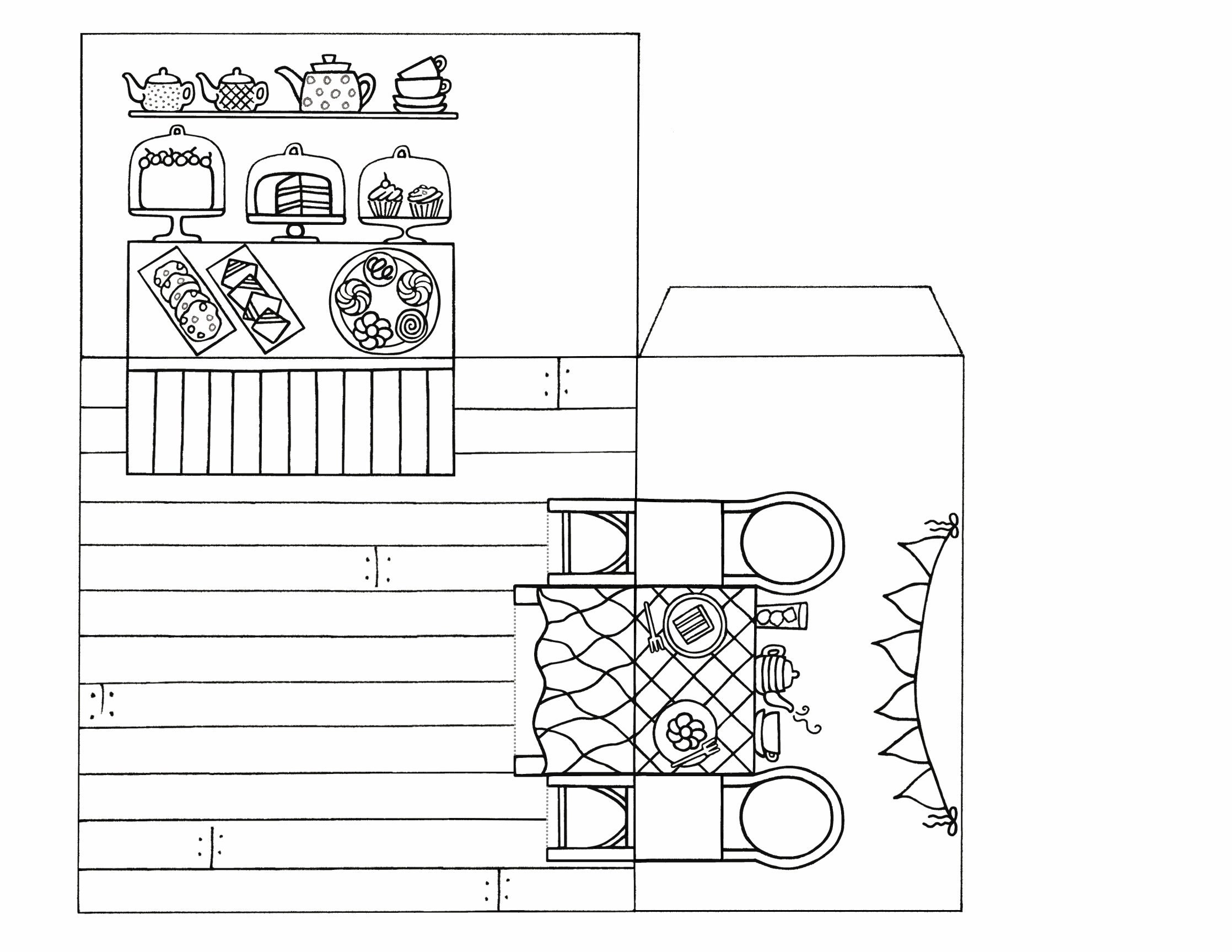 Paper Pop-up Cafe / Tea Shop / Cake Shop Dolls House Room Diorama ...