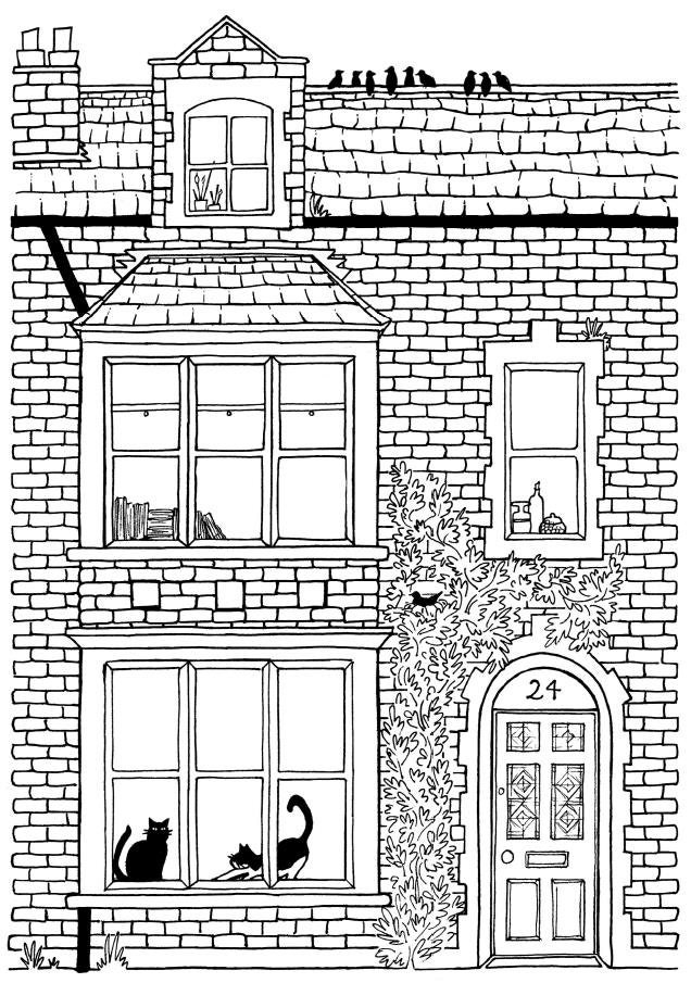 BUNDLE of 4 Victorian Terrace House Exterior Coloring Pages - Etsy UK