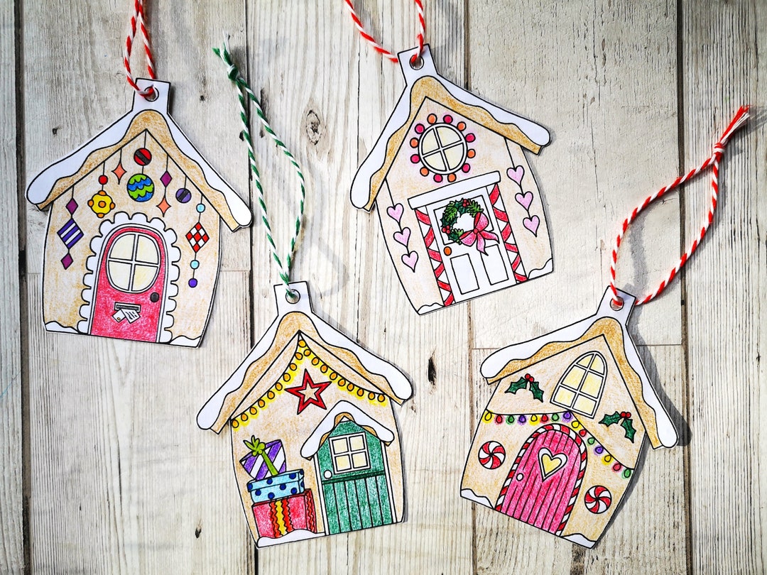 Gift Tag / Garland / Ornament Gingerbread Christmas Houses to Print and ...