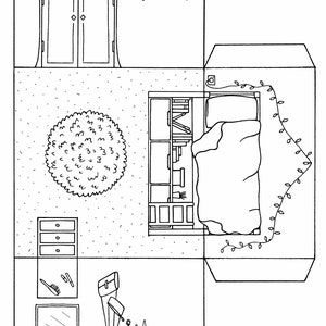 Pop-up Paper Dolls House Bedroom Printable Kids Craft - With Bed ...