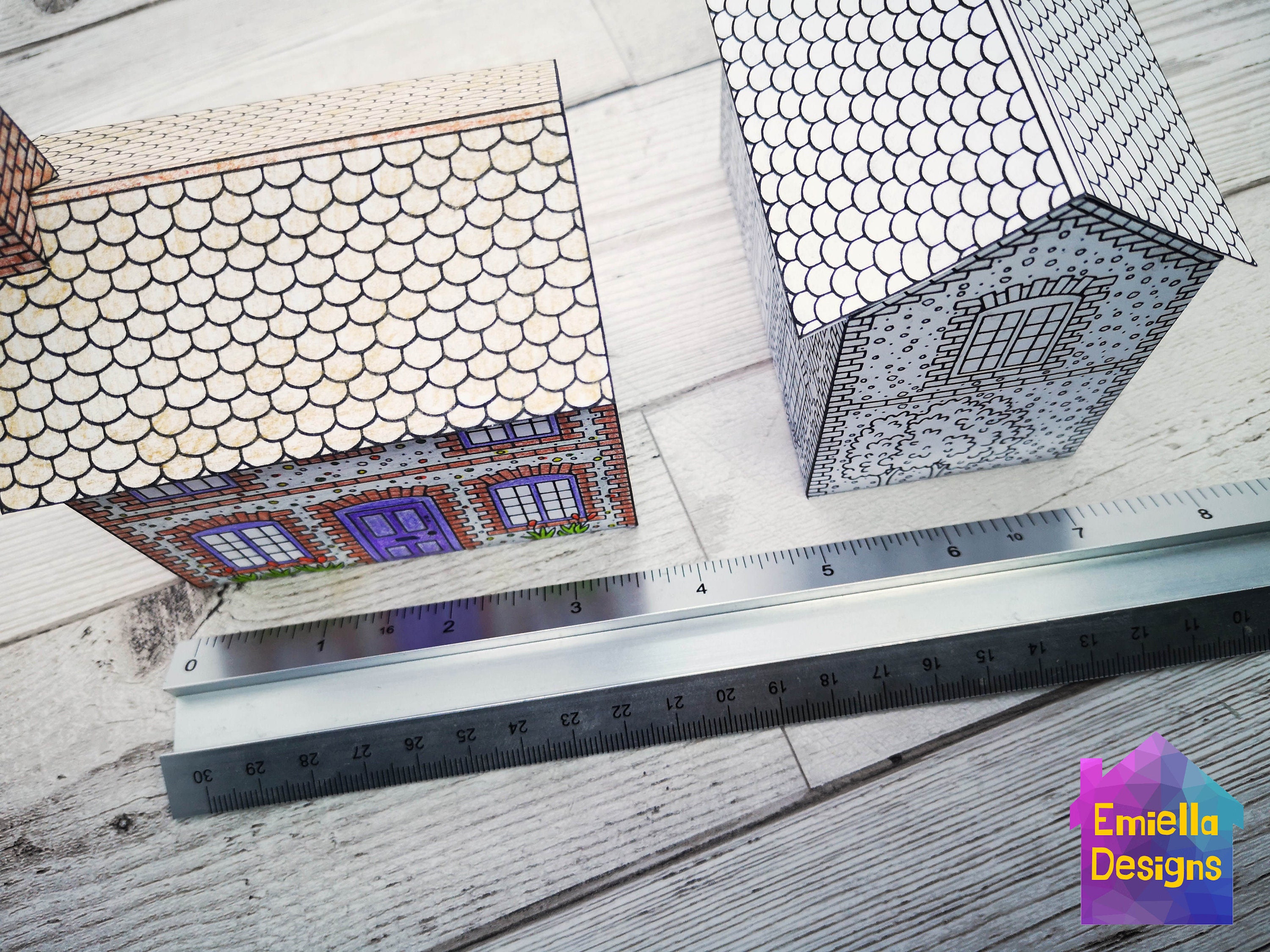 Mini Cottage Model to Print and Color Flint and Brick Norfolk Cottage ...