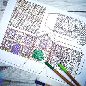 Mini Cottage Model to Print and Color - Flint and Brick Norfolk Cottage ...