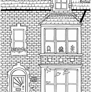BUNDLE of 4 Victorian Terrace House Exterior Coloring Pages - Instant ...