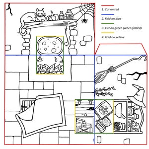 Halloween Craft Pop-up Witches House Diorama - Etsy