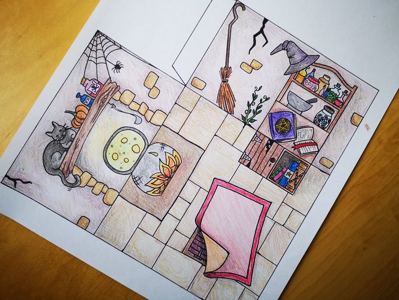 Halloween Craft Pop-up Witches House - Etsy