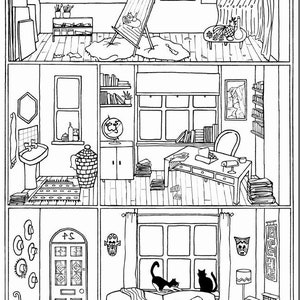BUNDLE of 4 Colouring Pages House Interiors - Instant Download, Print ...