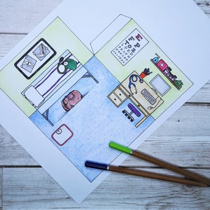 Printable Mini Doctors Surgery / Office Pretend Play Dollshouse Paper ...