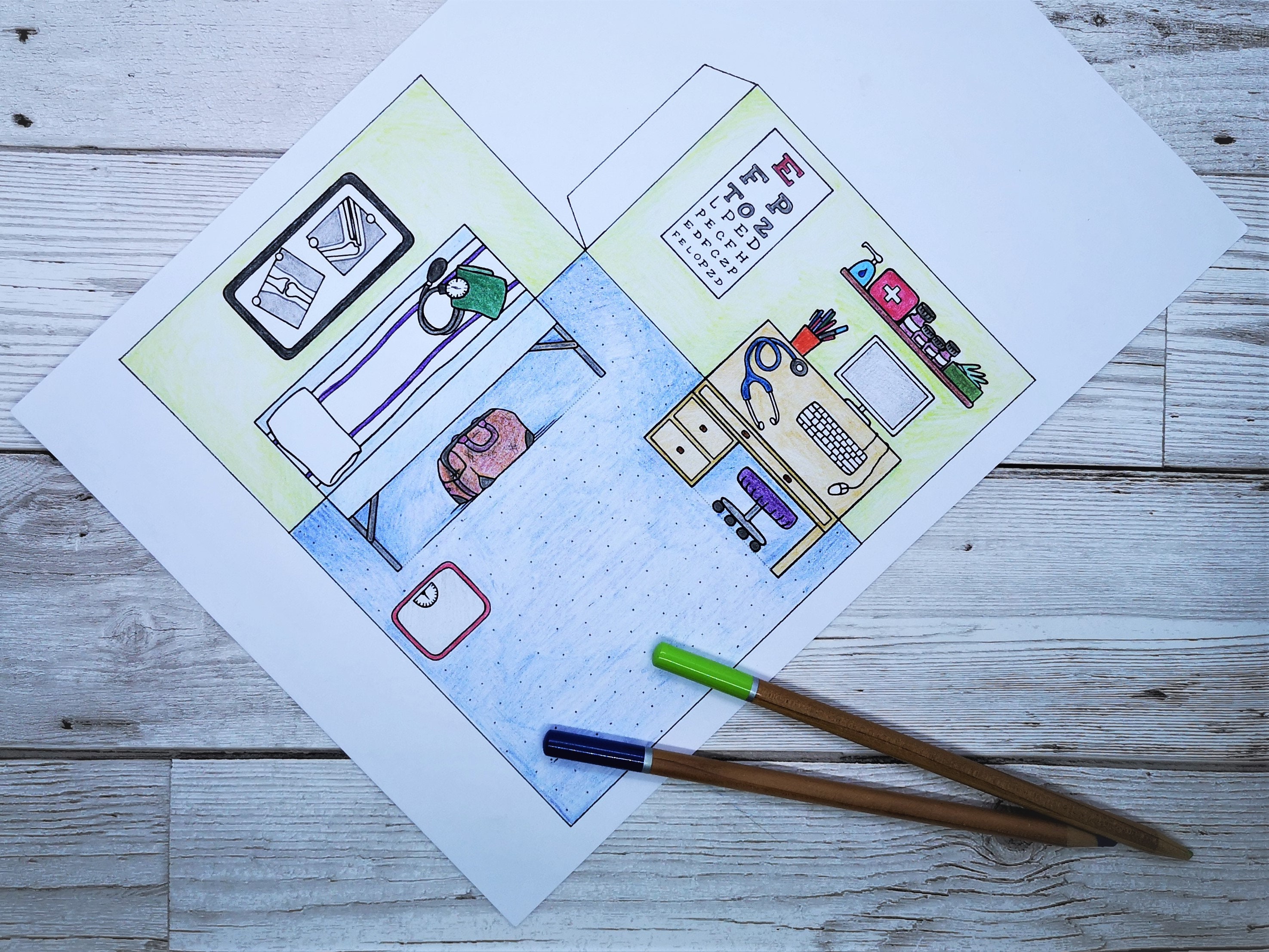 Printable Mini Doctors Surgery / Office Pretend Play Dollshouse Paper ...