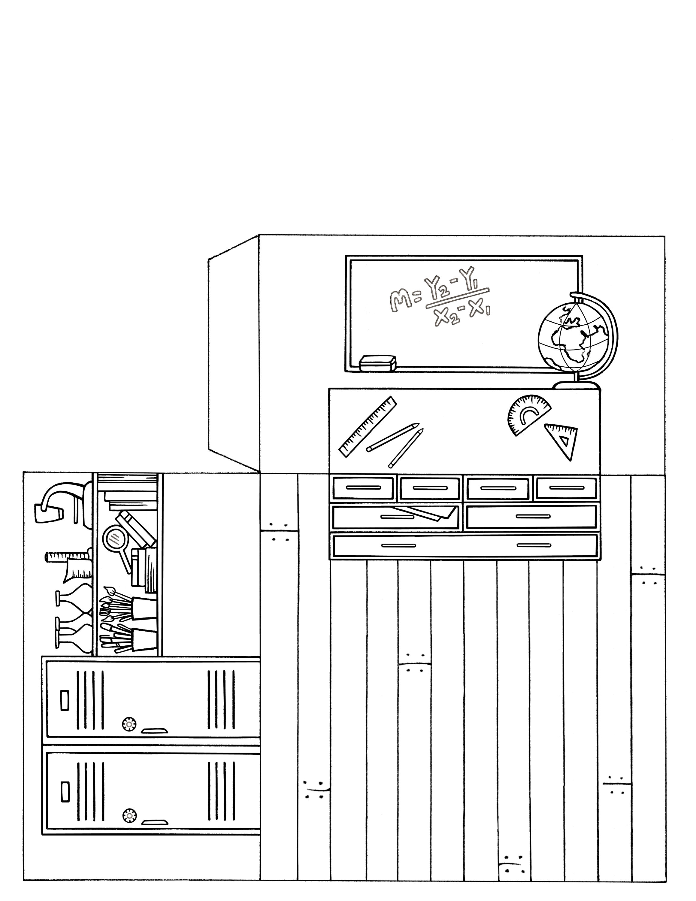Mini Classroom Dollshouse Printable Pop-up Craft - Color, Cut, Fold and ...
