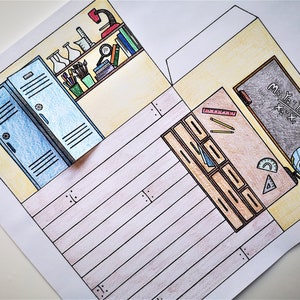 Mini Classroom Dollshouse Printable Pop-up Craft - Color, Cut, Fold and ...