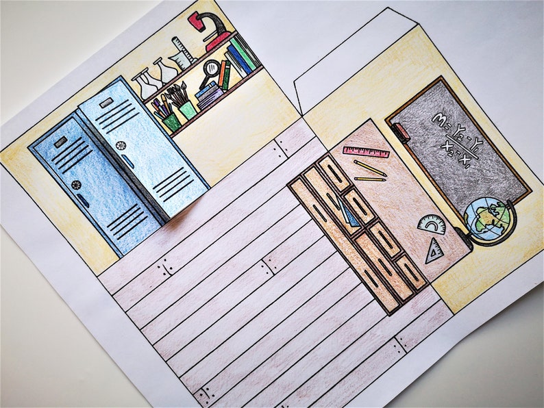 Mini Classroom Dollshouse Printable Pop-up Craft - Color, Cut, Fold and ...